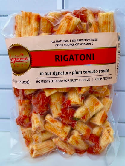 Small Rigatoni with plum tomato sauce *STORE PICK UP ONLY – Capone Foods